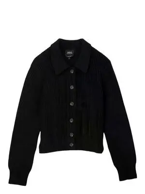 A.p.c. A.P.C. Waffle-Knit Button-Up Cardigan Blue