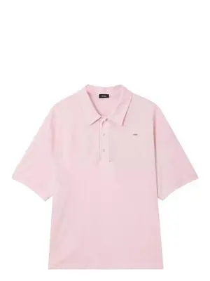 We11Done Embroidered Oversized Polo Shirt - Pink