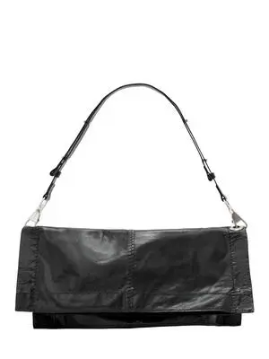 ALLSAINTS Lutece Fold Leather Shoulder Bag - Black