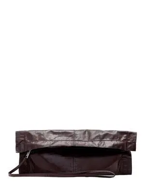 ALLSAINTS Lutece Fold Leather Clutch - Red