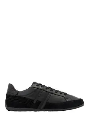 ALLSAINTS Liam Leather And Suede Low-top Sneakers - Black