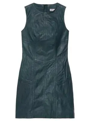 ALLSAINTS Vee Leather Mini Dress - Blue