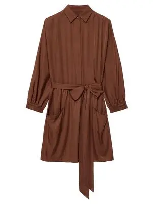 ALLSAINTS AllSaints Noora Silk-Viscose Mini Dress Red