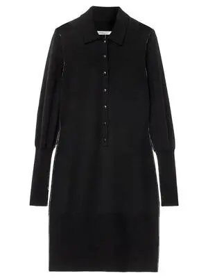 ALLSAINTS Coyte Merino Wool Polo Dress - Black