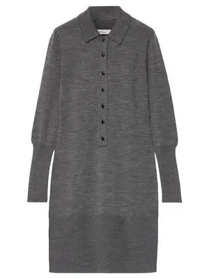 ALLSAINTS Coyte Merino Wool Polo Dress - Grey