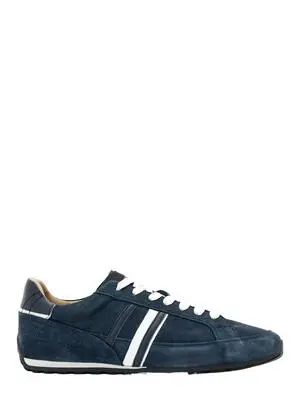 ALLSAINTS Liam Leather And Suede Low-top Sneakers - Blue