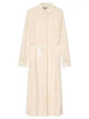 ALLSAINTS Yurra Tied Cupro Shirt Dress - White