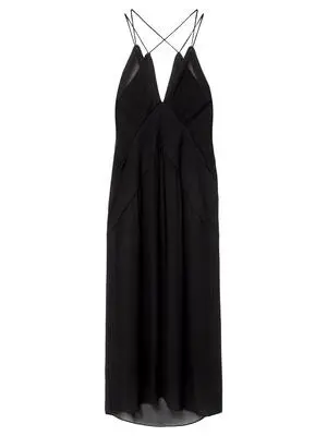 ALLSAINTS Fawn Viscose Midi Slip Dress - Black