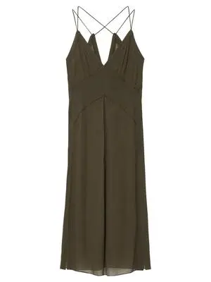 ALLSAINTS Fawn Viscose Midi Slip Dress - Green