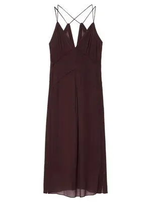 ALLSAINTS Fawn Viscose Midi Slip Dress - Red