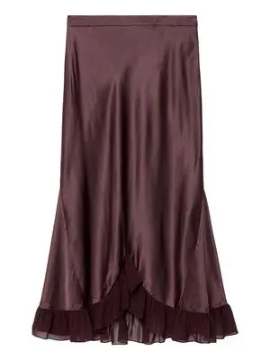 ALLSAINTS Irma Silk-viscose Skirt - Red
