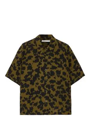 ALLSAINTS Leo Oversized Leopard-print Shirt - Green/black