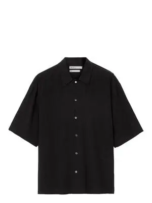 ALLSAINTS Archer Oversized Viscose Shirt - Black