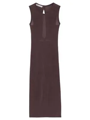 ALLSAINTS AllSaints Ilia Twisted-Back Bodycon Midi Dress Red