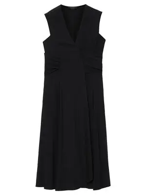 ALLSAINTS Jeanne Midi Wrap Dress - Black