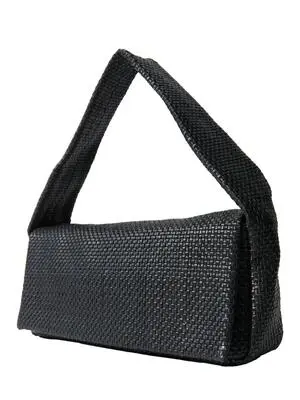 ST. AGNI Woven Slim Satchel - Black