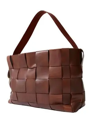 ST. AGNI Woven Large Tote Bag - Chestnut