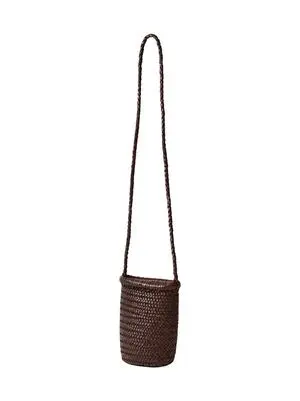 ST. AGNI Bagu Woven Sling Bag - Chocolate