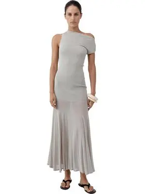 ST. AGNI Fine Jersey Circle Hem Dress - Soft Ash