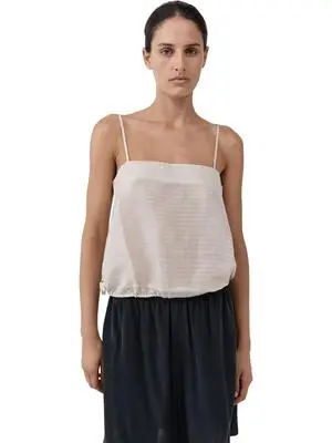 ST. AGNI St Agni Woven Check Drawstring Cami Soft Ash