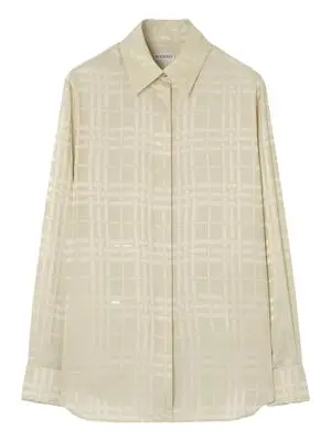 Burberry Burberry Silk House Check Jacquard Shirt White
