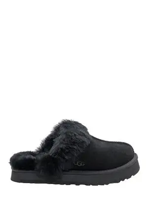 UGG Disquette Leather Slide Sandals - Black