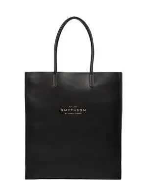 Smythson Mini Leather Tote Bag - Black