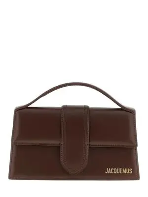 Jacquemus Leather Top Handle Bag With Detachable Shoulder Strap - Brown