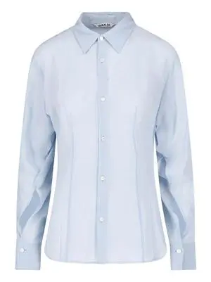 Auralee Silk Button-up Shirt - Light Blue