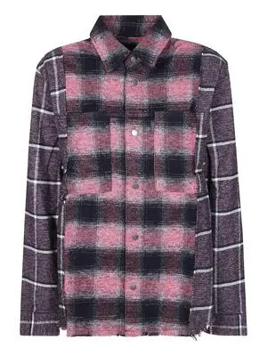 HAIKURE Double-check Textured Over-shirt - Nero