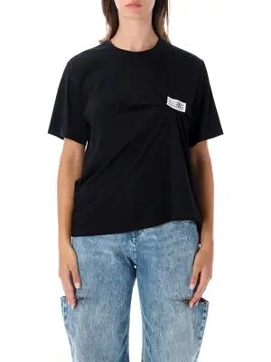 MAISON MARGIELA Mm6 Maison Margiela Logo Patch Cotton T-Shirt Nero