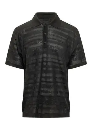LANEUS Mini Polo In Light Knit - Nero