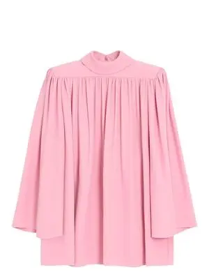 Valentino Garavani Silk Cady Couture Pleated Blouse - Grey