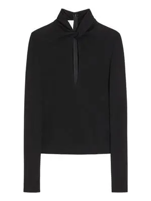 Valentino Garavani Long-sleeve Keyhole Top - Black