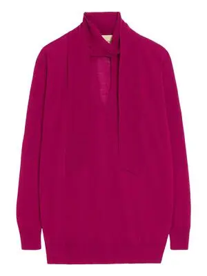 VALENTINO Valentino Wool Tie-Neck Sweater
