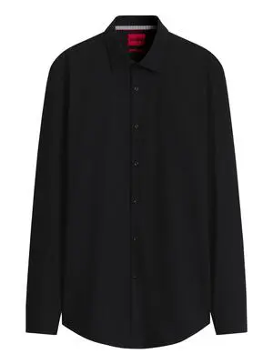 Hugo Slim-fit Shirt In Easy-iron Cotton Poplin - Black
