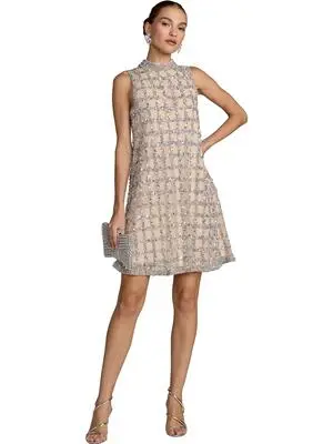 MAC DUGGAL Mac Duggal Embellished Mock Neck Shift Dress