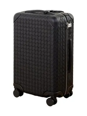 Bottega Veneta Odyssey Intrecciato Leather Suitcase - Black