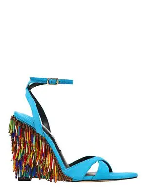 Steve Madden Sorynn Embellished Wedge Heels - Turquoise Multi