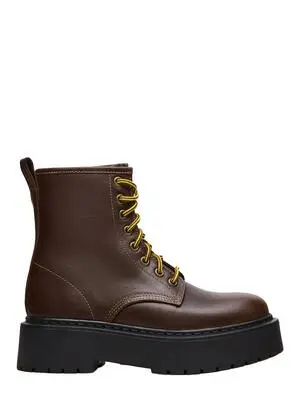 Steve Madden Buffy Lace-up Combat Booties - Brown