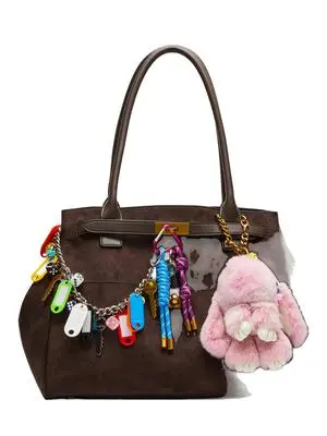 Steve Madden Leilani Tote Bag With Charm Strap - Chocolate