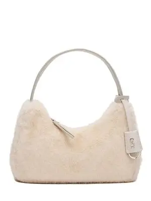 Steve Madden Valeria Faux Fur Shoulder Bag - Cream