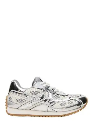 Steve Madden Pager Lace-Up Sneakers Silver Multi