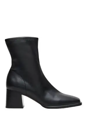 Steve Madden Block Heel Ankle Booties With Square Toe - Black