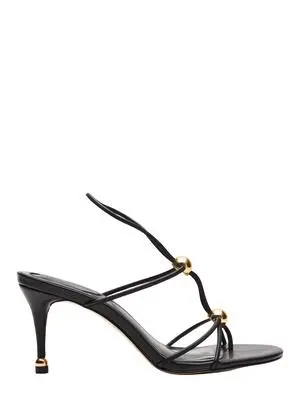 Steve Madden Steve Madden Ramos Thong Stiletto Heels With Gold Tone Hardware Black