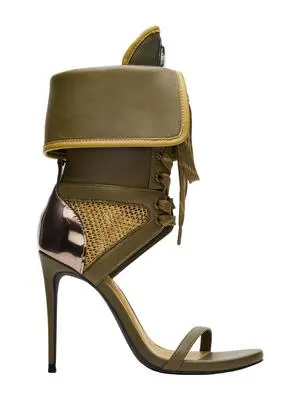 Steve Madden Casella Lace-Up Stiletto Heels Olive