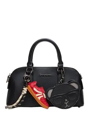 Steve Madden Structured Top Handle Bag With Charms - Black