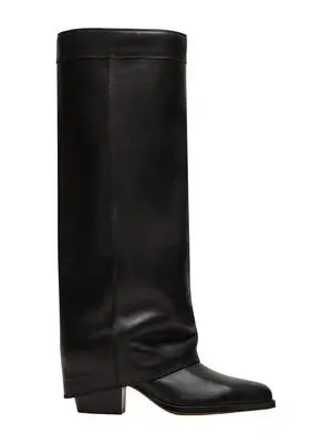 Steve Madden Knee High Block Heel Boots - Black