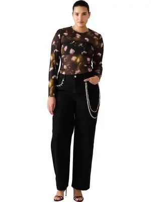 STEVE MADDEN STEVE MADDEN Embellished Wide-Leg Denim Jeans