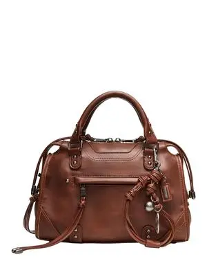 STEVE MADDEN Steve Madden Riggs Satchel Bag With Studs And Fringe